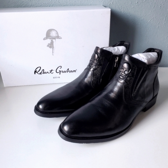 Robert Graham | Shoes | New Robert Graham Gordon Skull Bones Black ...